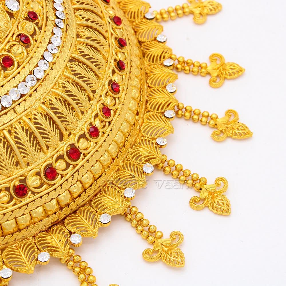 VEDIC VAANI Handcrafted Copper Gold Polish Chatra Umbrella For God And ...