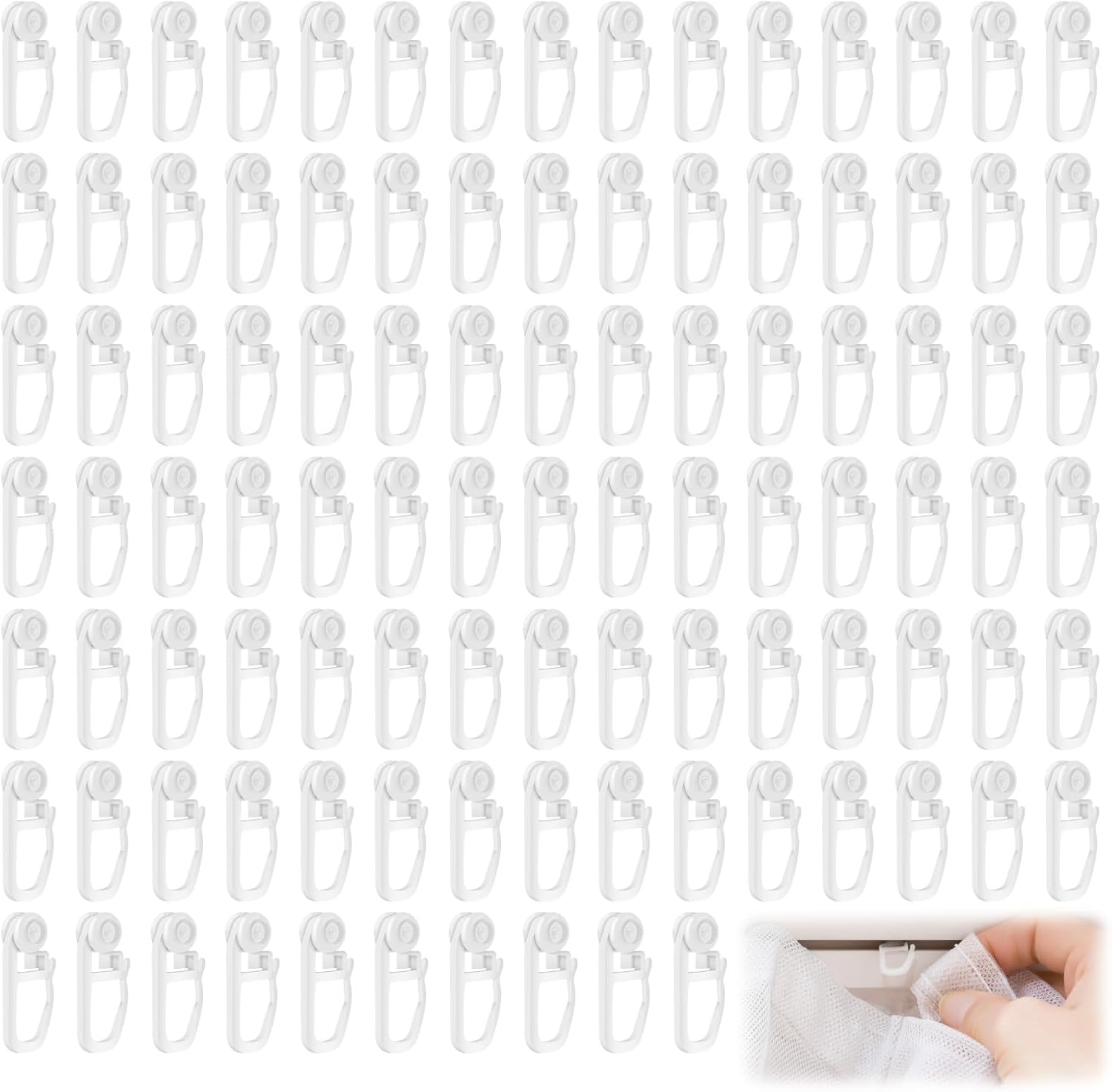 ALLisWE 100PCS Curtain Track Gliders, Rollers, Rails, Sliders, Hooks ...