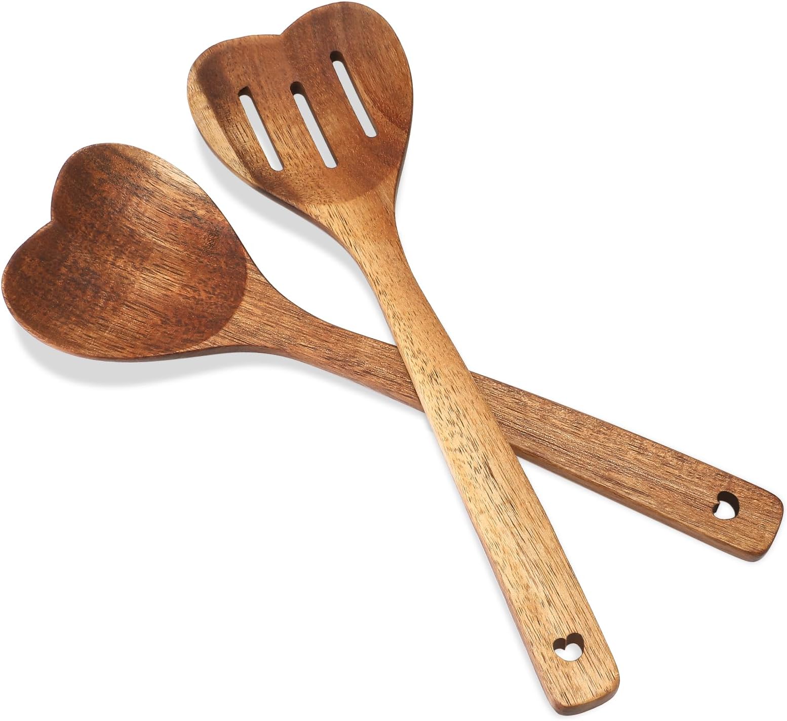 Amazon.com: Capiant Heart Shaped Wood Spoon with Long Handle, Cooking ...