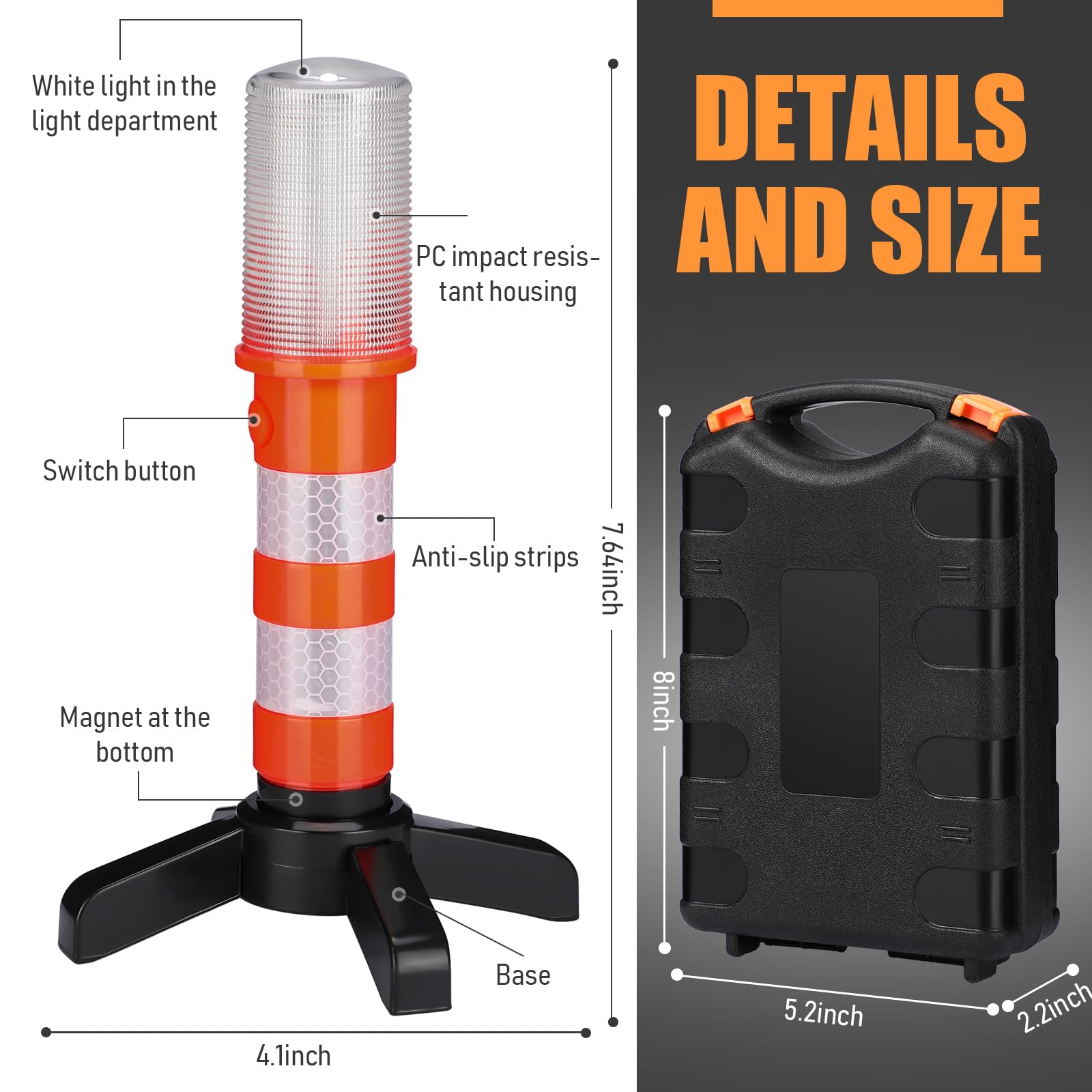 Snapklik.com : Leumoi 12 Pcs Emergency LED Road Flares Kit Safety ...