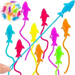 Amazon.com: HLARTNET 10 PCS Sticky Shark Toys for Kids, Stretchy Shark ...