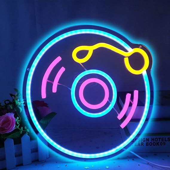 Record Neon Sign Dimmable Music Neon Light for Wall Decor - Player Live ...