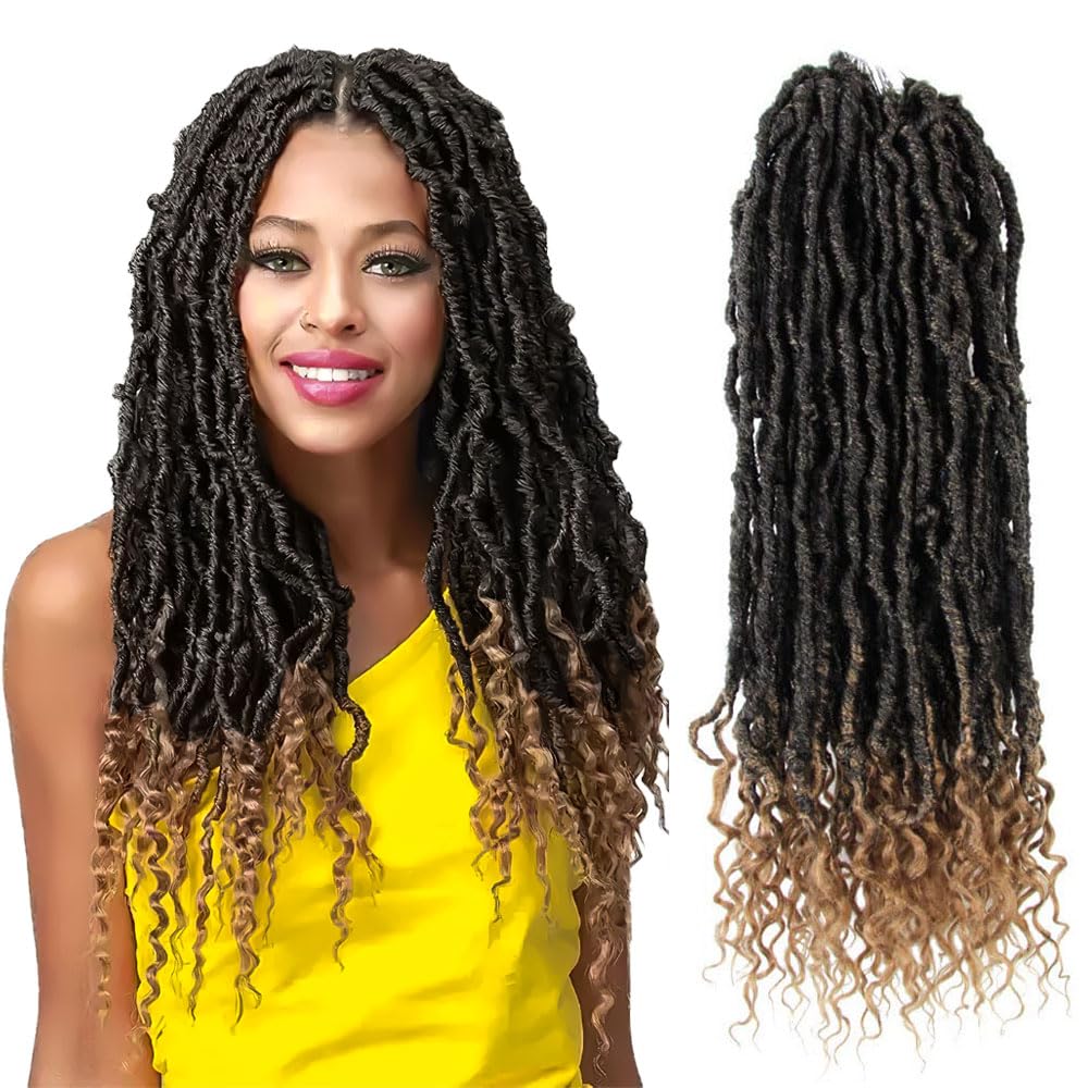 Amazon.com : SERENDIPA Boho Faux Locs Curly End, 14 Inch Short Pre ...