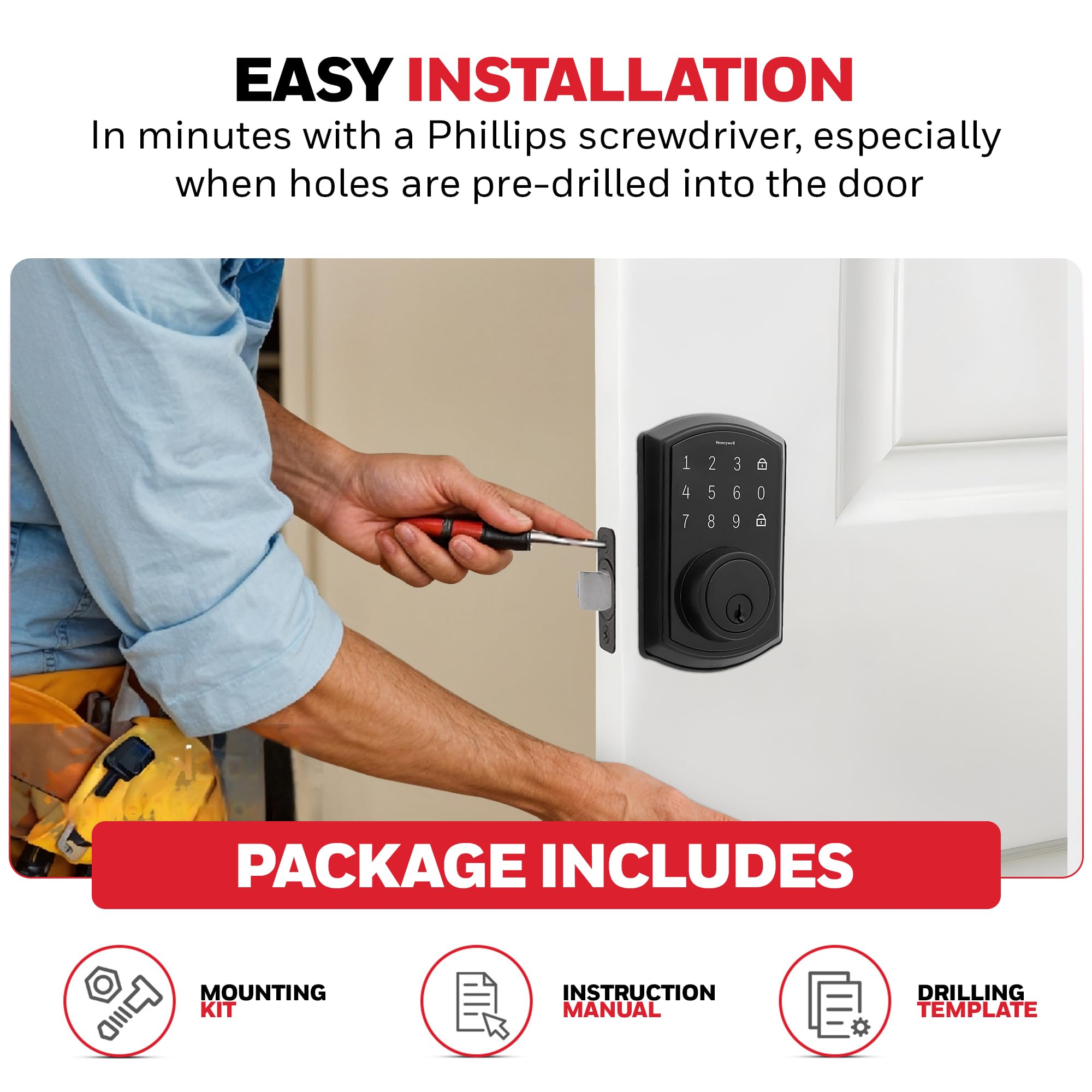 Honeywell Safes & Door Locks - Keyless Entry Door Lock with Touch ...