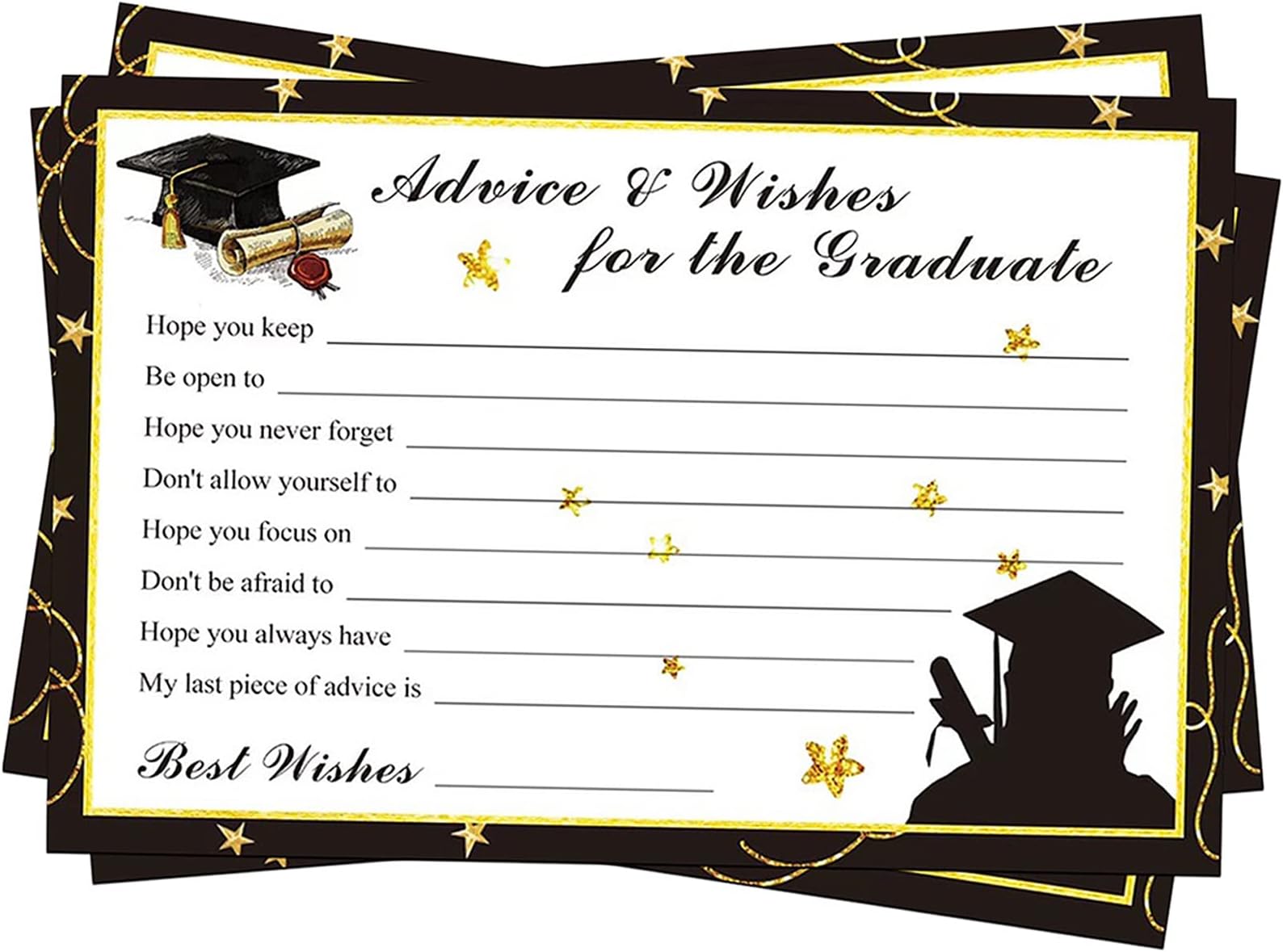 Amazon.com: Fibevon Graduation Advice Cards - 50-Pack Graduation Party ...