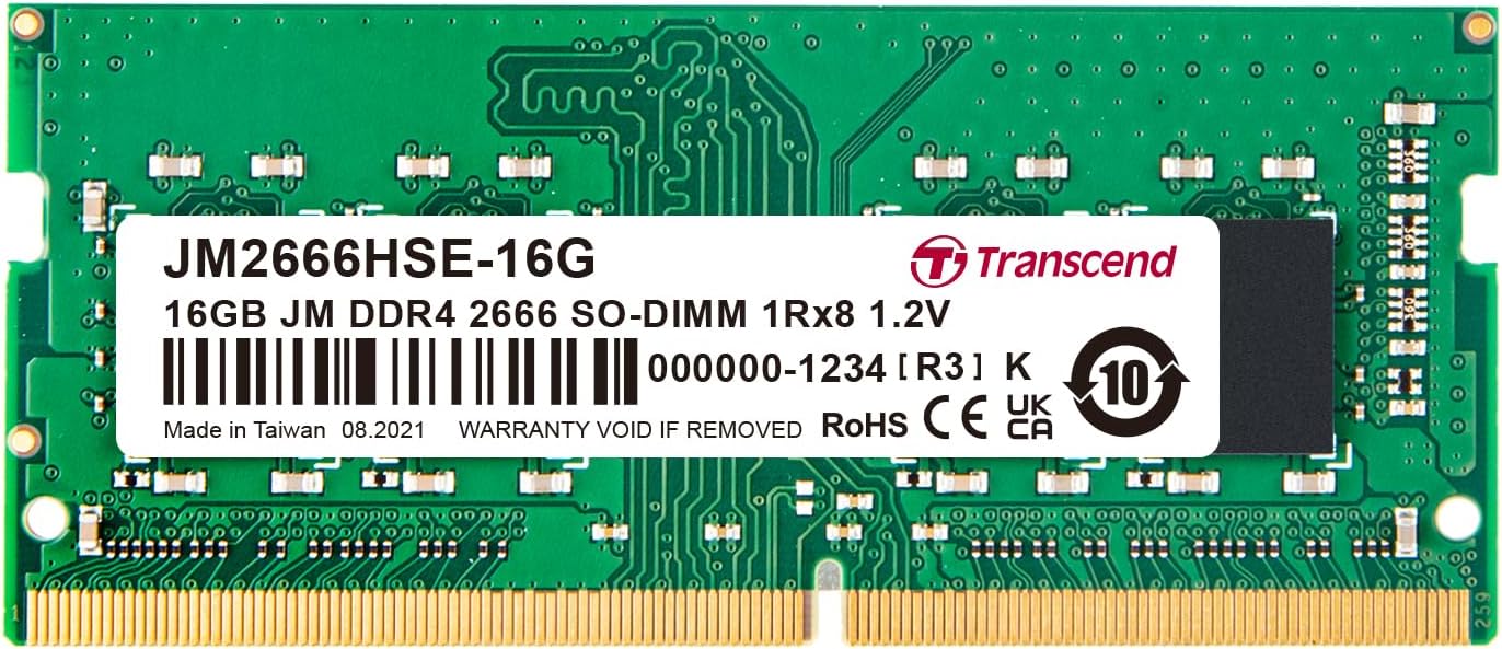 Amazon.in: Buy Transcend 16GB DDR4 2666 Laptop Memory, JetRam, DRAM Chips - up to 21GB/s - 1.2V ...