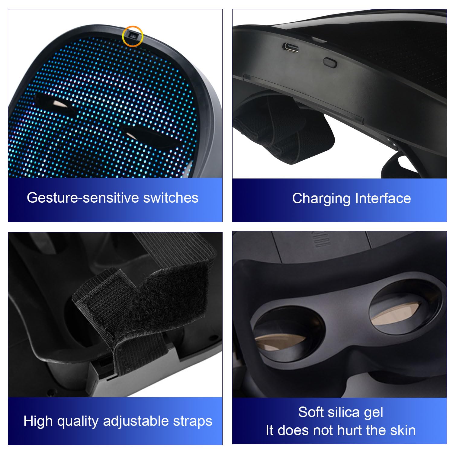 MEGOO Led Mask With Bluetooth Shining Mask Programmable,light up face ...