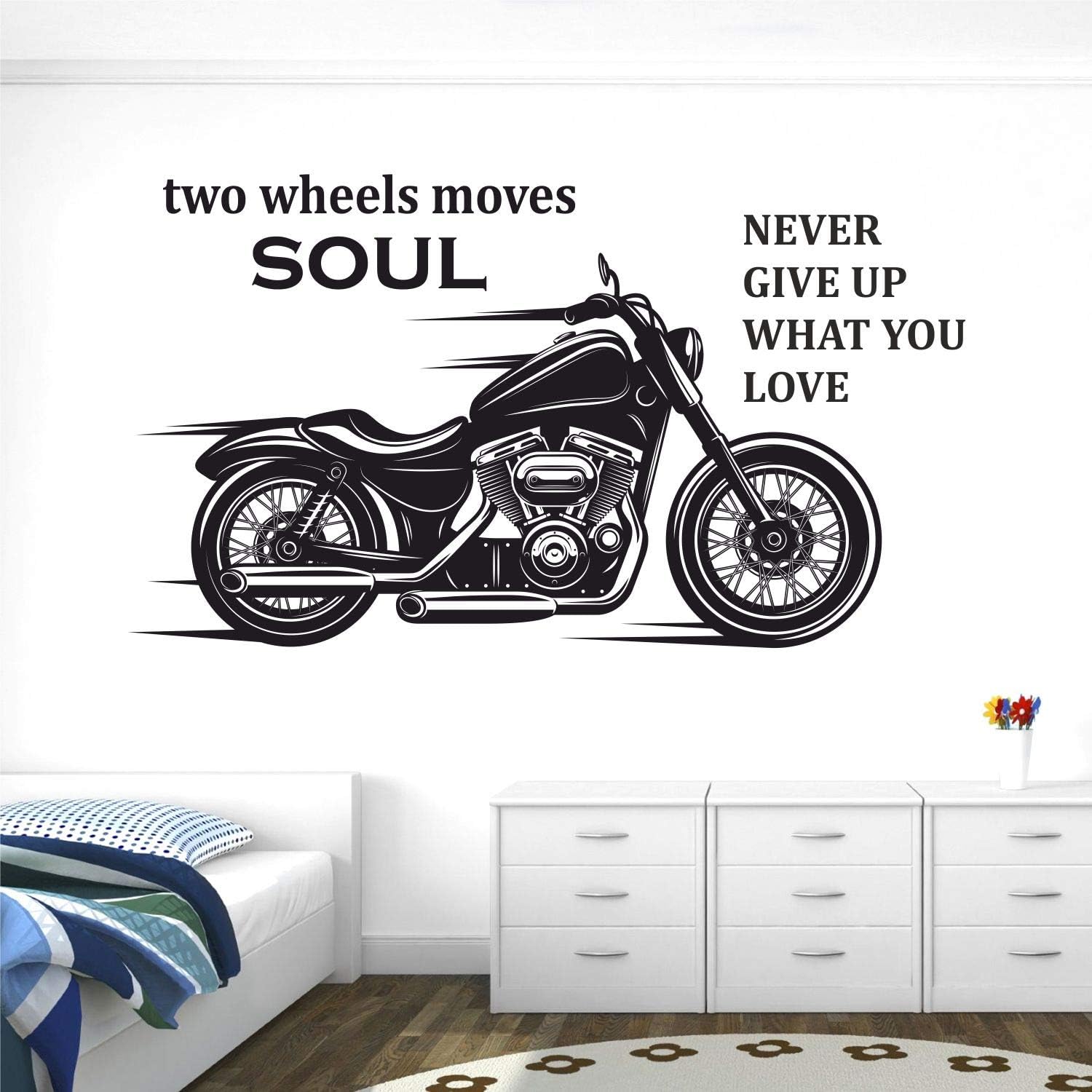 Rawpockets Four Wheels Two Wheels' Wall Sticker (PVC Vinyl, 120 cm x ...