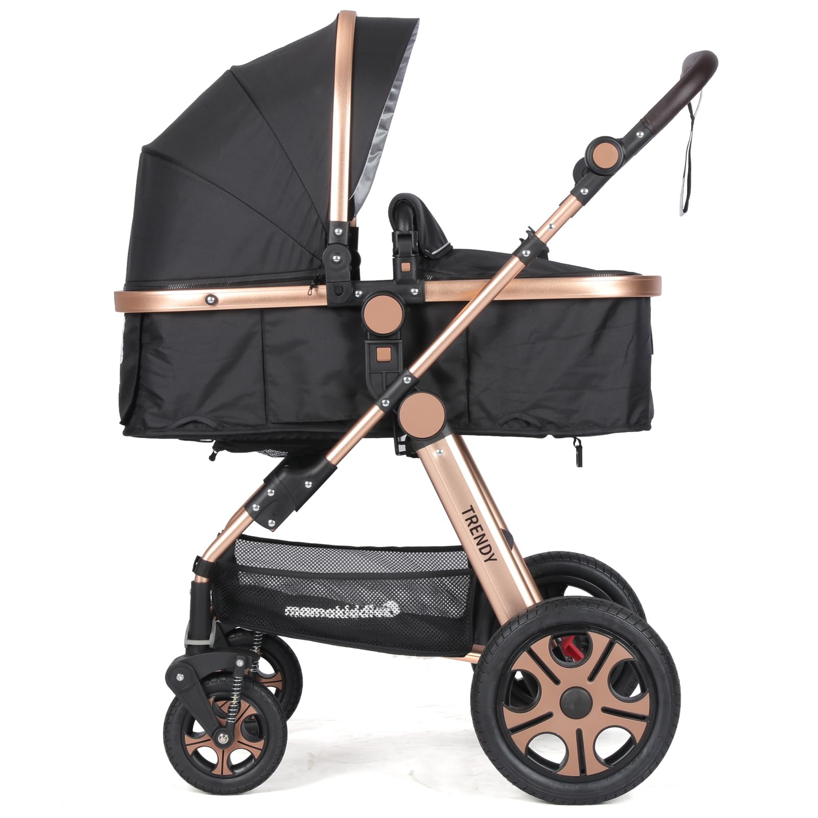 Trendy Black Gold Convertible 2in1 Aluminium Alloy Pram Stroller ...