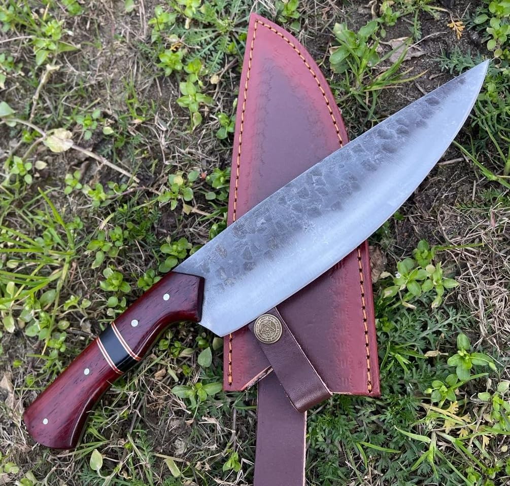 Amazon.com: RIGGER KNIFE Handmade Carbon Steel Chef Knife 12-inch Chefs ...