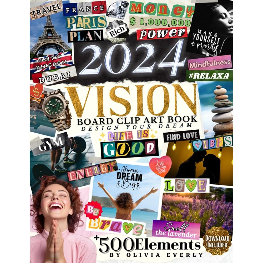$7/mo - Finance 2024 Vision Board Clip Art Book: An Extensive ...
