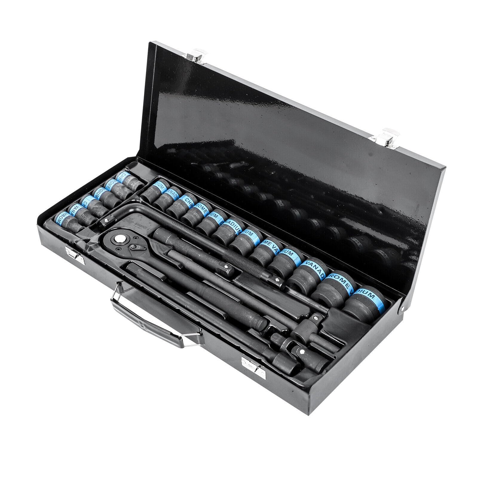 Youyijia 24 Piece Socket Wrench Set 1/2 inch Ratchet Socket Set 8-32 mm ...