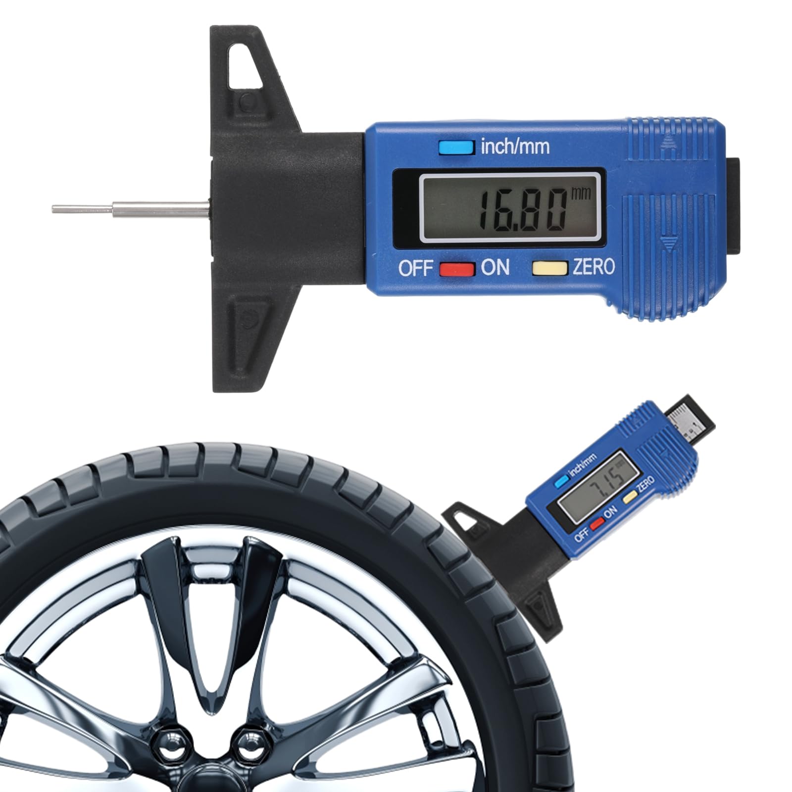 Tire Tread Depth Gauges,Digital Tyre Tread Depth Gauge LCD Display Tyre ...