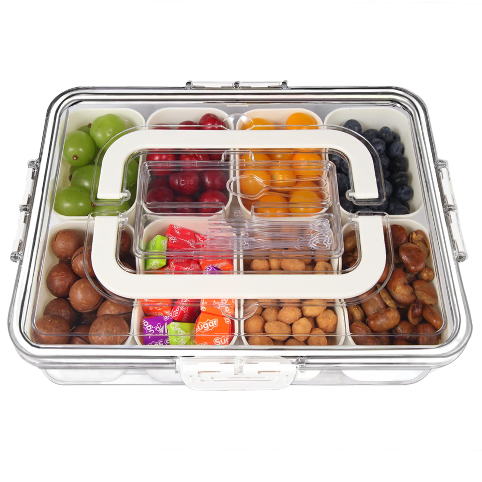 Amazon.com | Jsyrjing Snackle Boxes Divided Serving Tray with Lid and ...