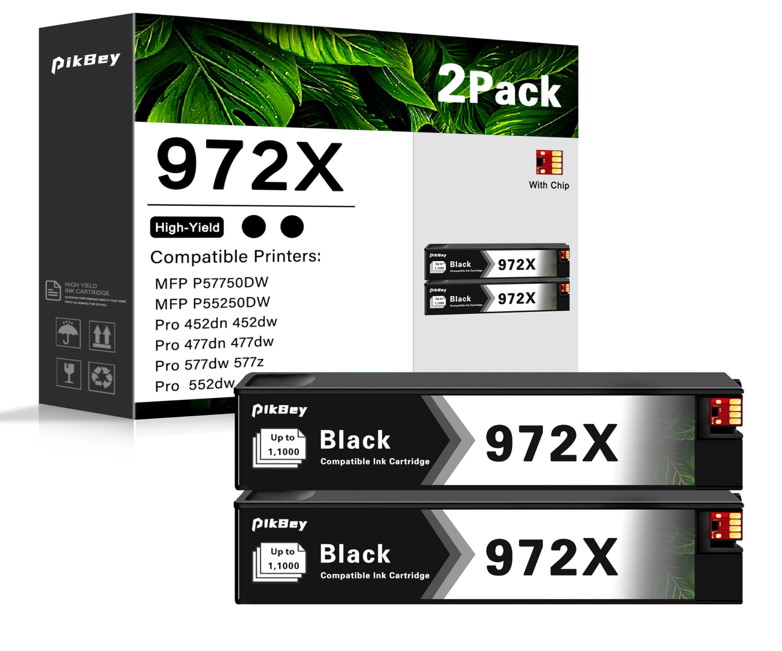 Amazon.com: PikBey 972X High Yield Black Ink Cartridges (2-Pack ...