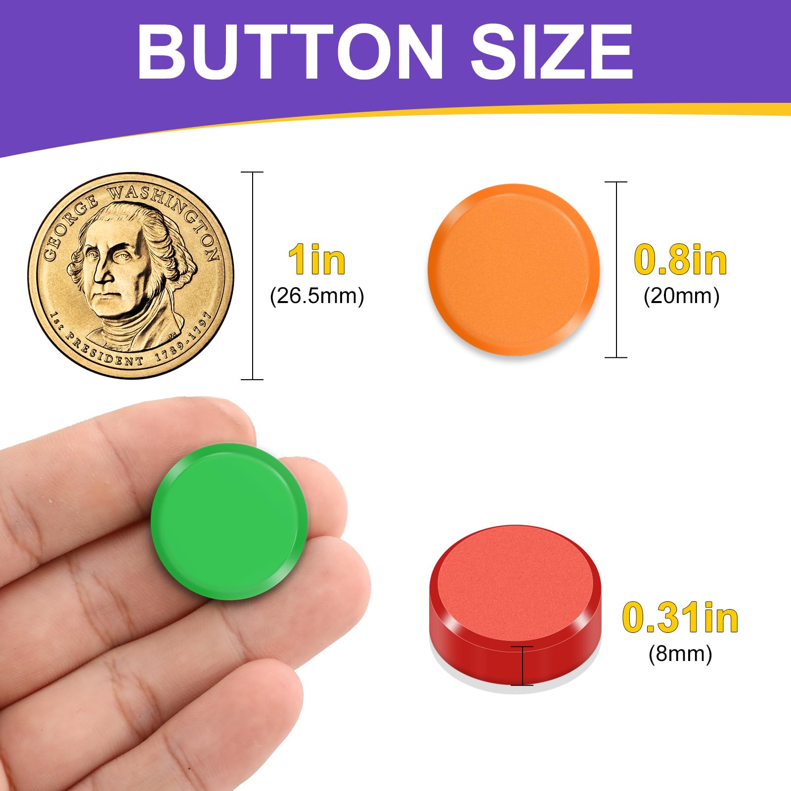 Snapklik.com : 10 Pack Fridge Magnets, 10 Colors Mini Strong ...