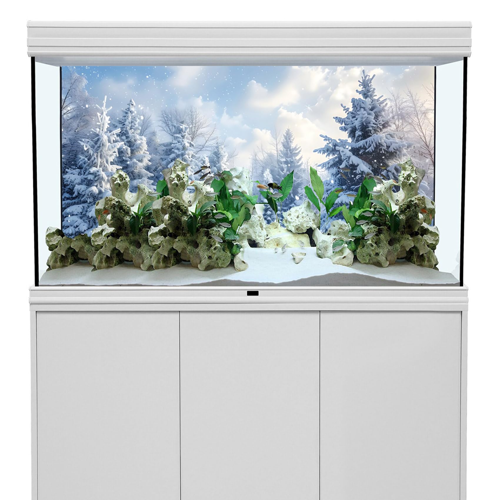 Snapklik.com : Fish Tank Background 48x24 Inch Winter Snow Scene ...
