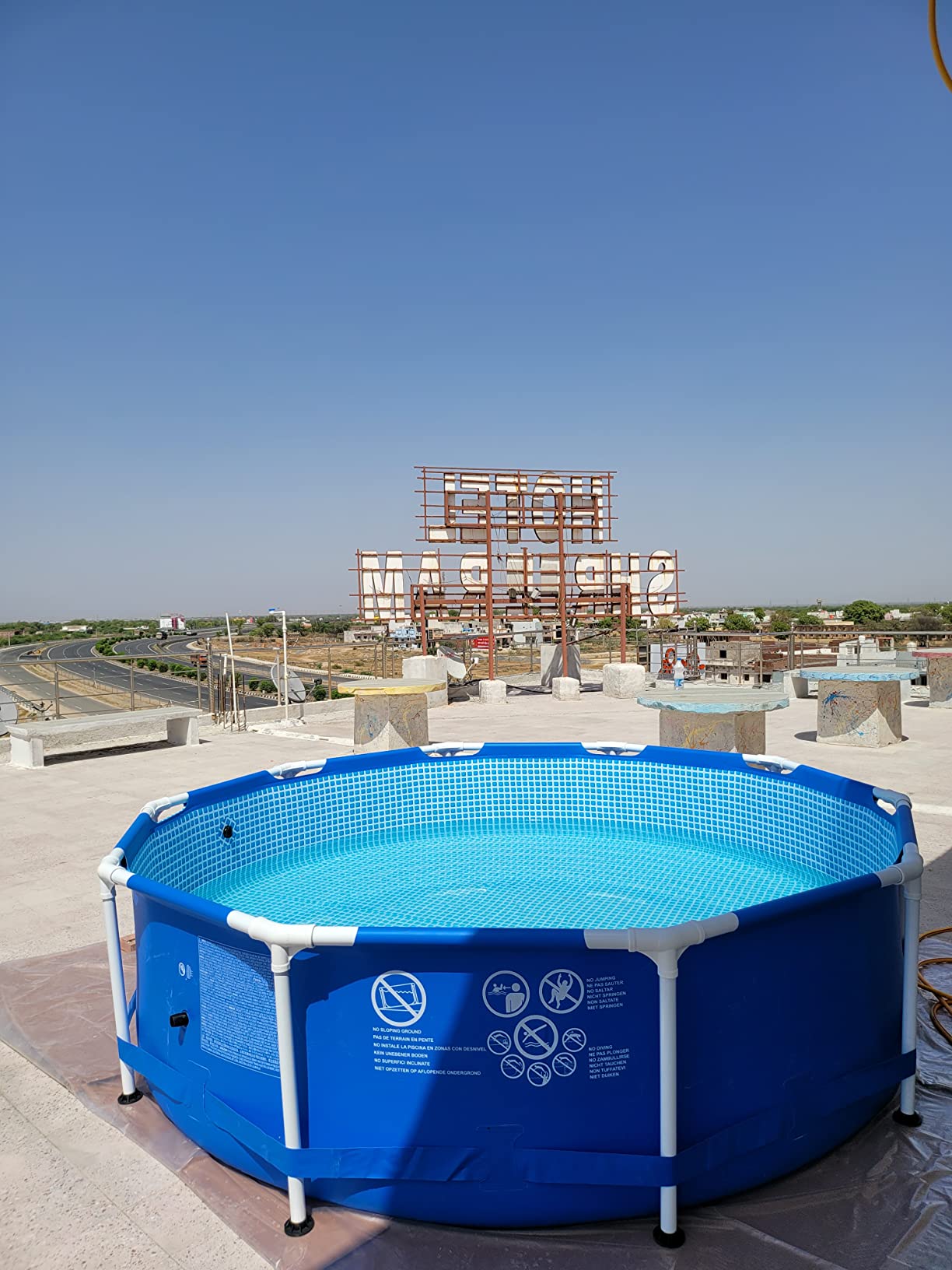 Intex 10 Foot x 30 Inch Round Metal Frame Backyard Above Ground ...