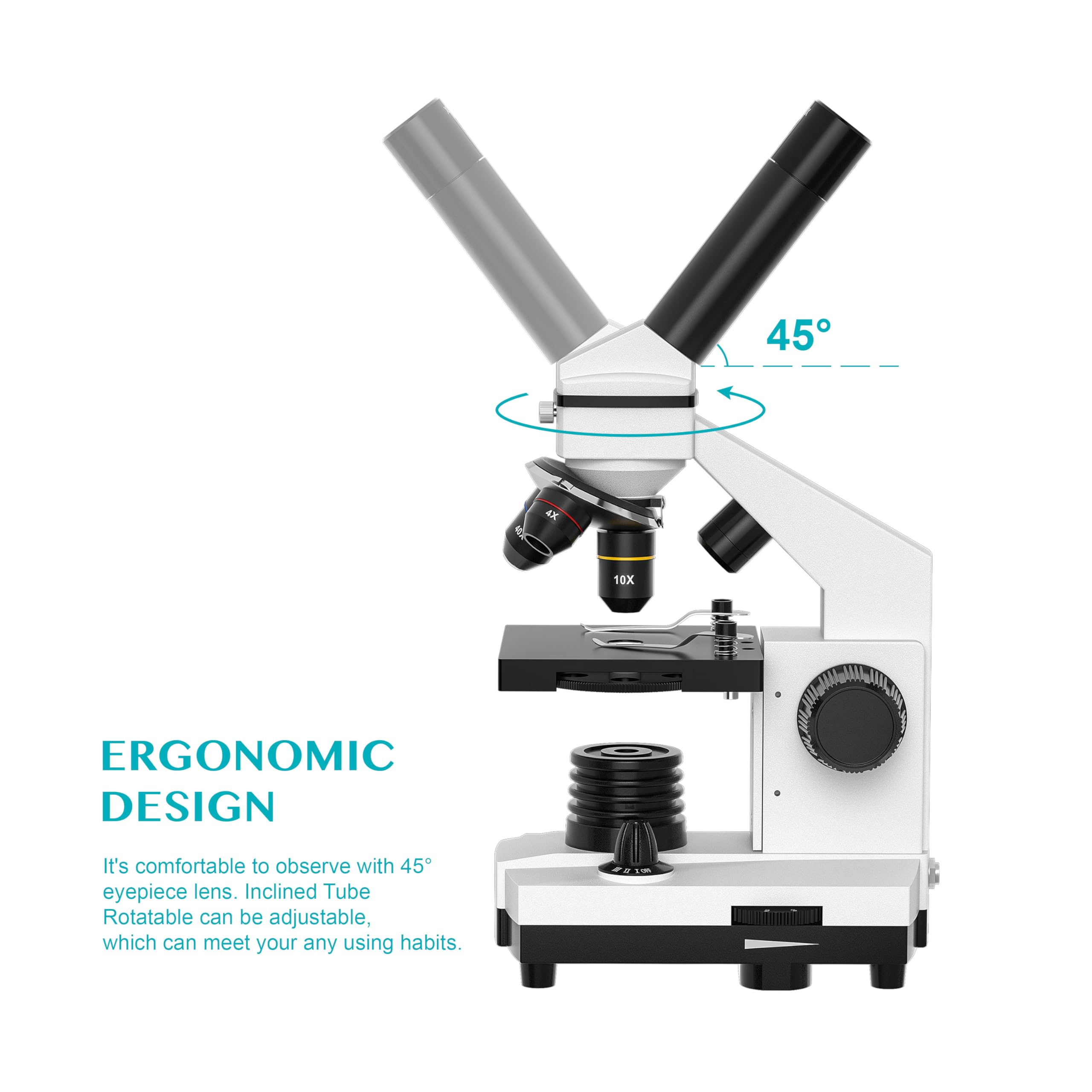 Snapklik.com : Aomekie AO1003 64X-160X-640X Biological Compound Monocular Microscope For Students