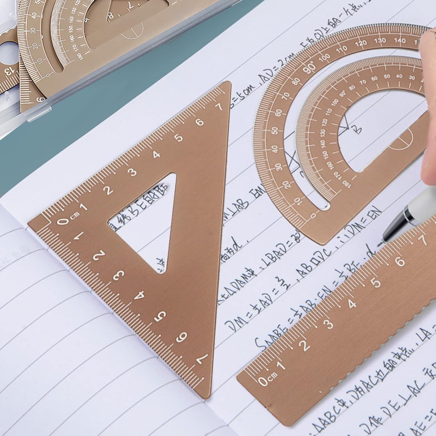 4Pcs Aluminum Triangular Scale Ruler Set, Drafting Ruler Set with ...