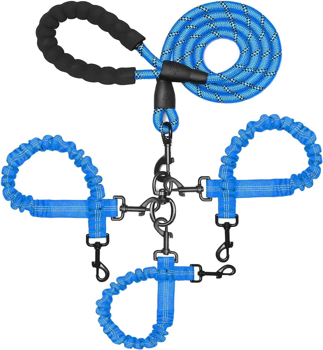 Amazon.com : 3 Dog Leash No Tangle, Heavy Duty Multiple Dog Lead Shock ...