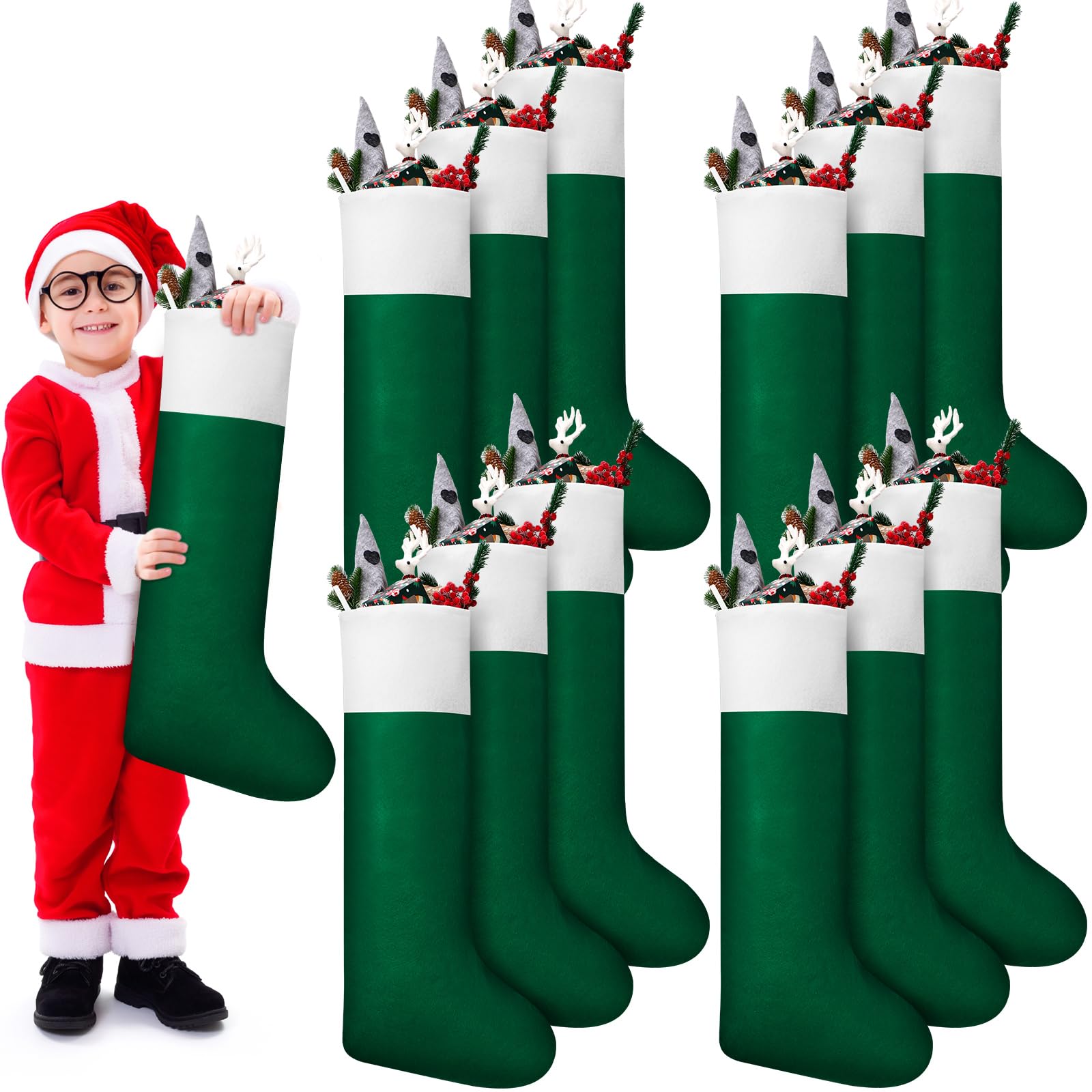 Amazon.com: Ceenna 12 Pcs Giant Christmas Stocking Jumbo Christmas ...