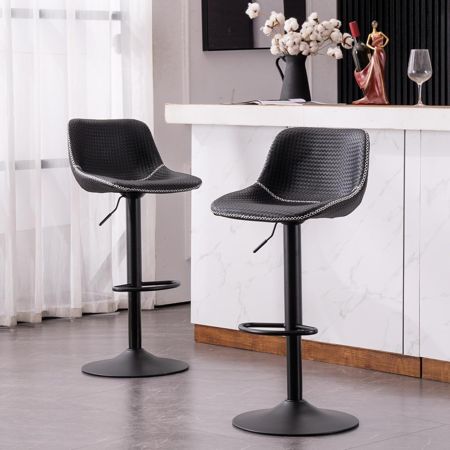 Amazon.com: Kidol & Shellder Bar Stools Set of 2 Adjustable Barstools ...