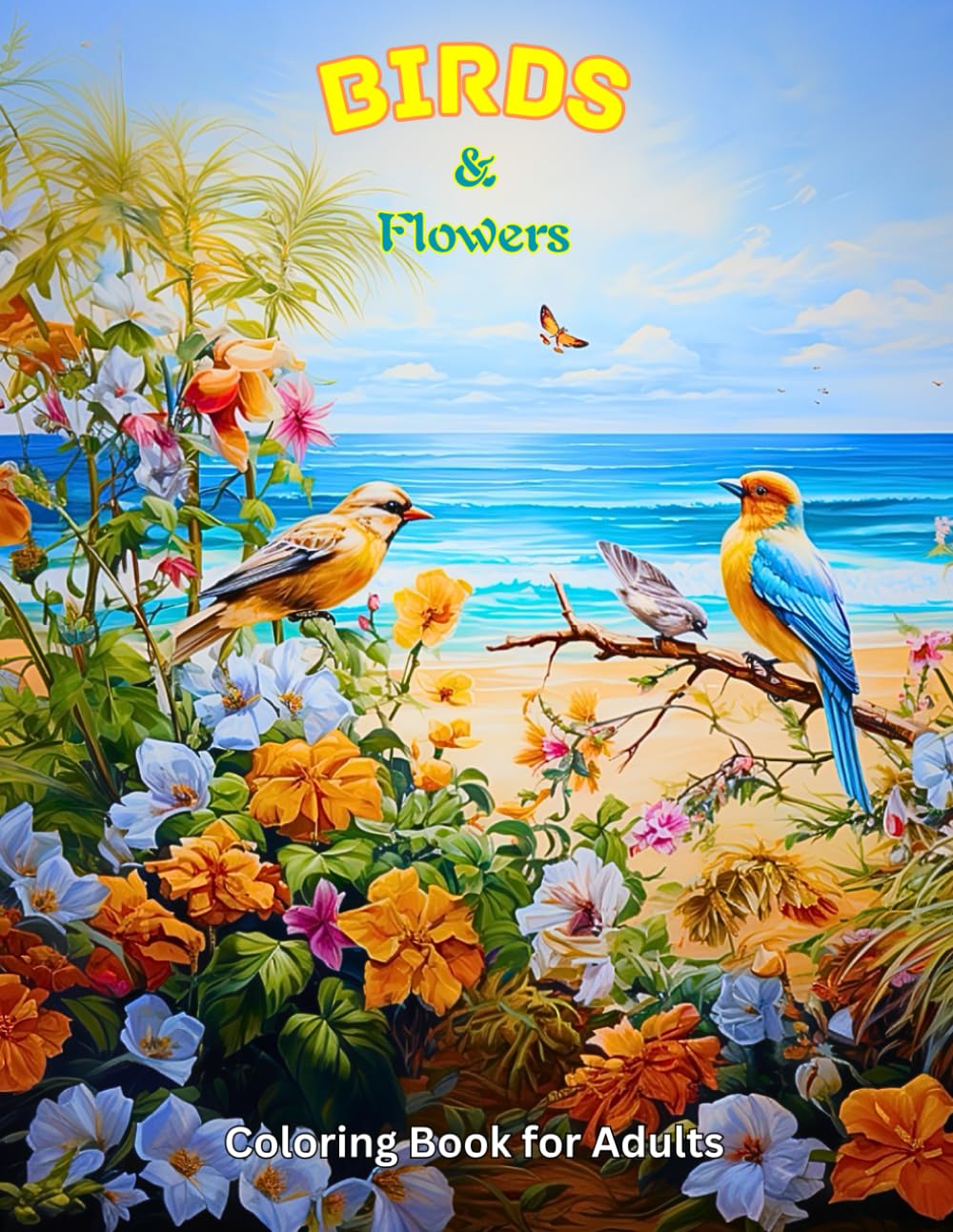 Amazon.com: Birds & Flowers Coloring Book for Adults: Relaxation ...