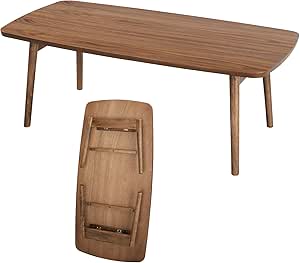 Amazon.com: AZUMAYA Folding Legs Table W41.3 x D20.5 x H14.0 Inches ...