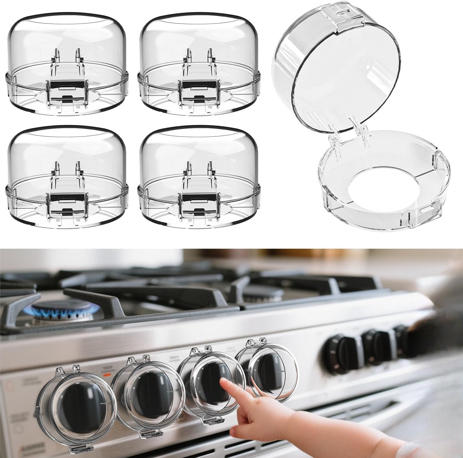 Amazon.com : Stove knob Safety Covers for Child Upgraded Unlock ...