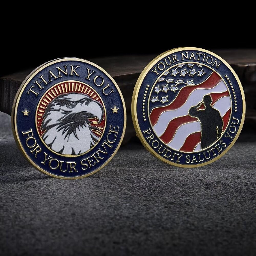 Amazon.com: Thank You for Your Service Veteran Coin, Proundiy Salutes ...
