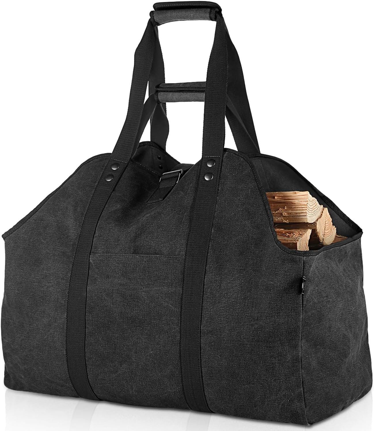 Amazon.com: Wood Carrier for Firewood, 38in x 18in 16oz Waxed Canvas ...