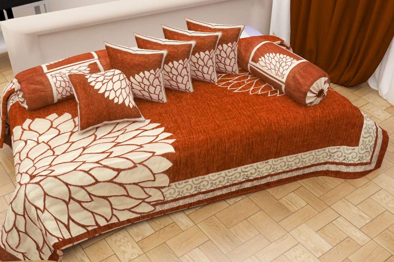 FRESH FROM LOOM Diwan Set Covers 500 Tc Chenille diven Sets 8 pc for ...