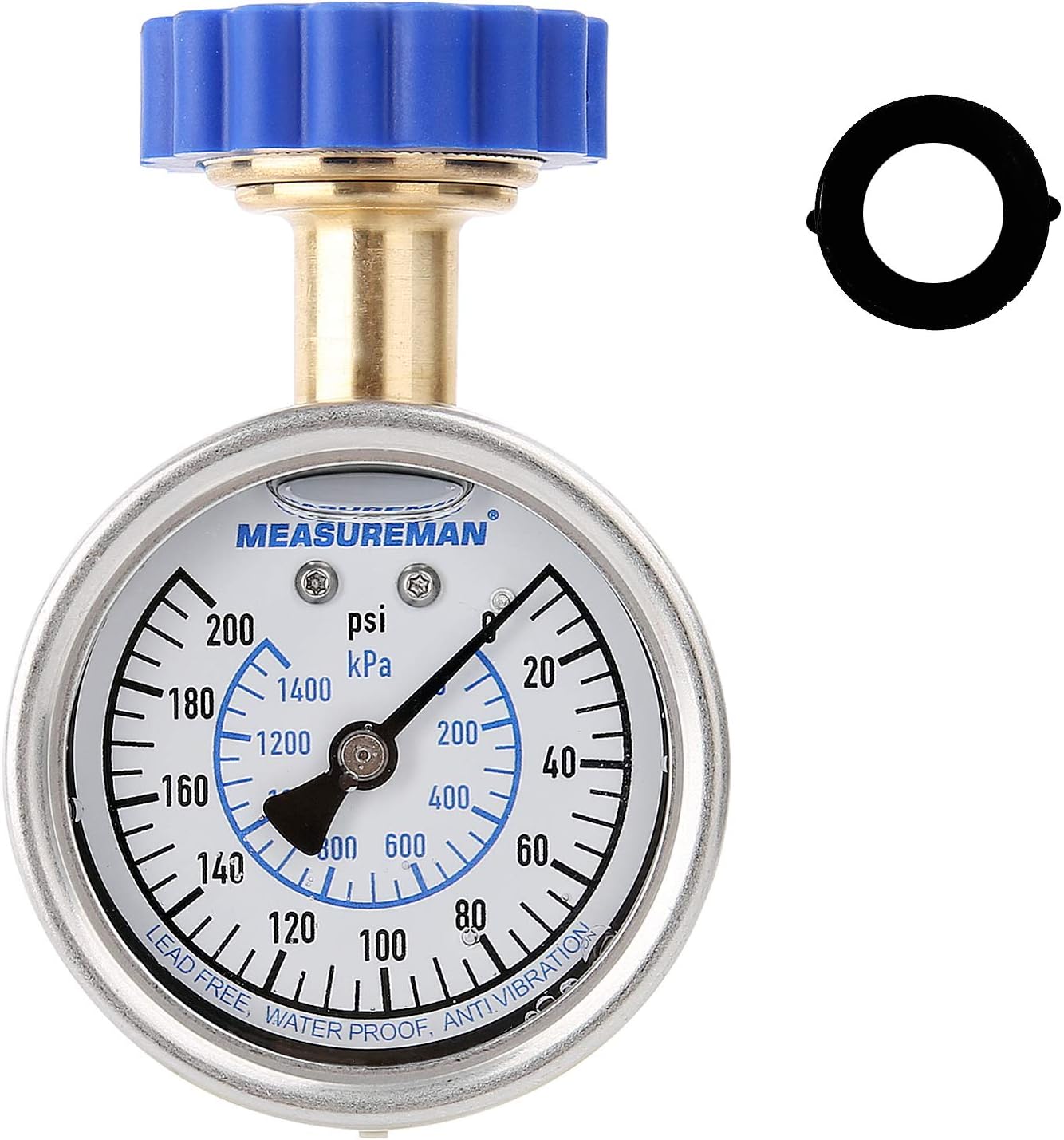 Amazon.com: Watts 0950200 Water Pressure Test Gauge, 2 1/2 Inch, White ...