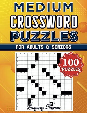 Medium Crossword Puzzle Books For Adults and Seniors - 100 Puzzles ...