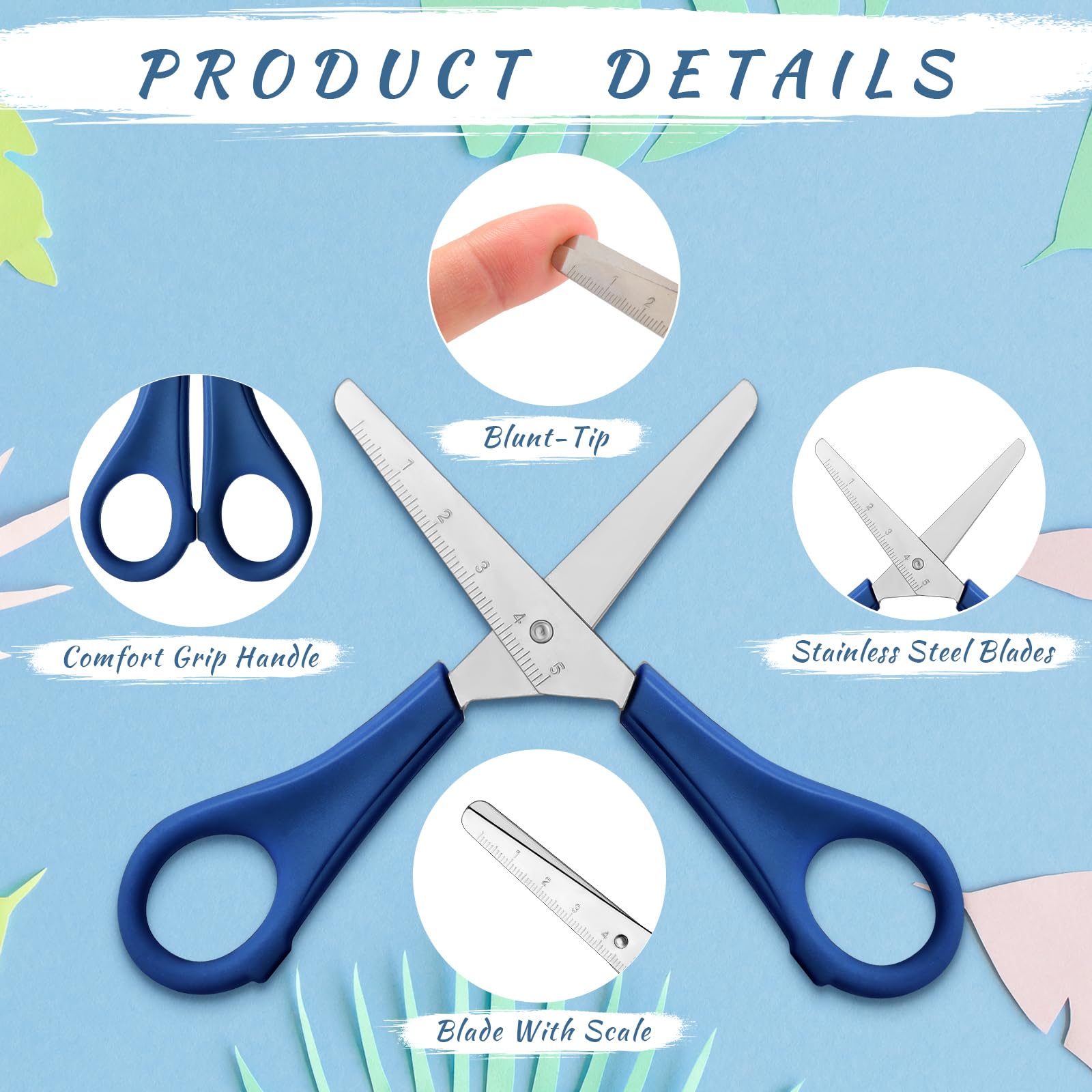 Snapklik.com : 180 Pcs Colorful Scissors Bulk 5cm Scale Blunt Tip ...