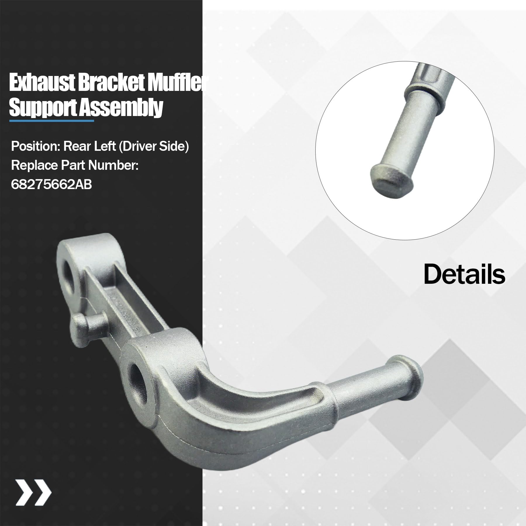 Rear Muffler Support Rear Left Exhaust Bracket & Muffler Support Set ...