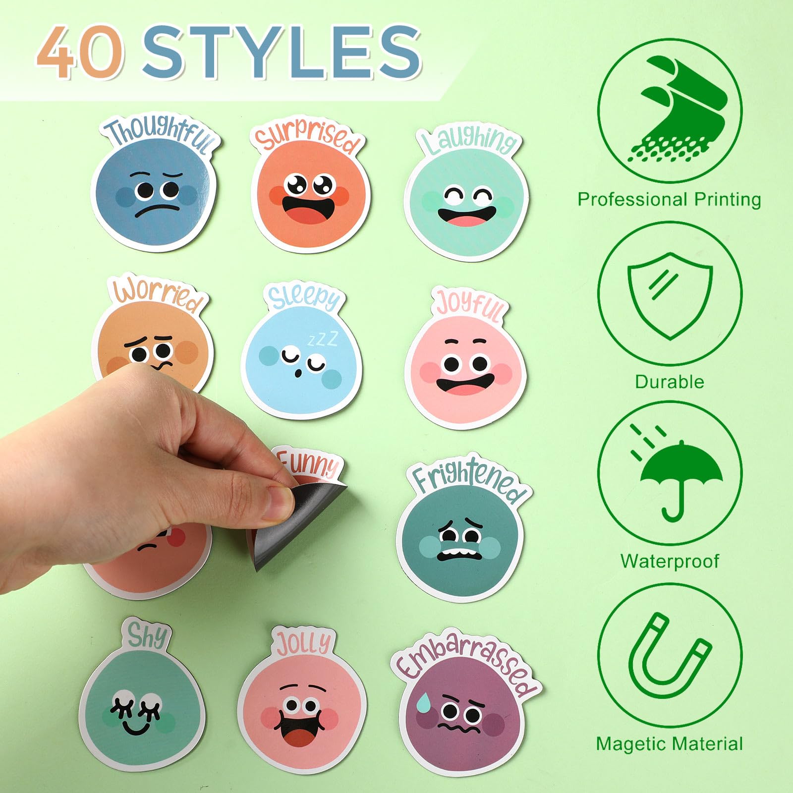 Snapklik.com : Saysurey 40 Pcs Feelings Refrigerator Magnets Funny Face ...