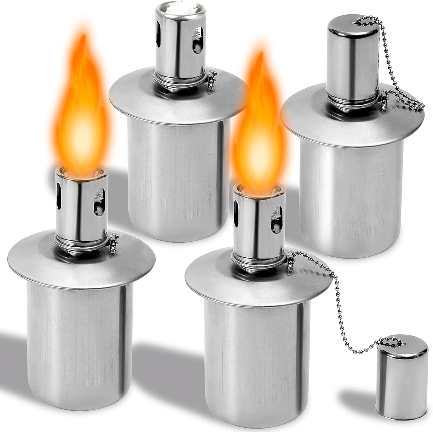 TaoTazon Stainless Steel Table top Torch Canister with Wick and Snuffer ...