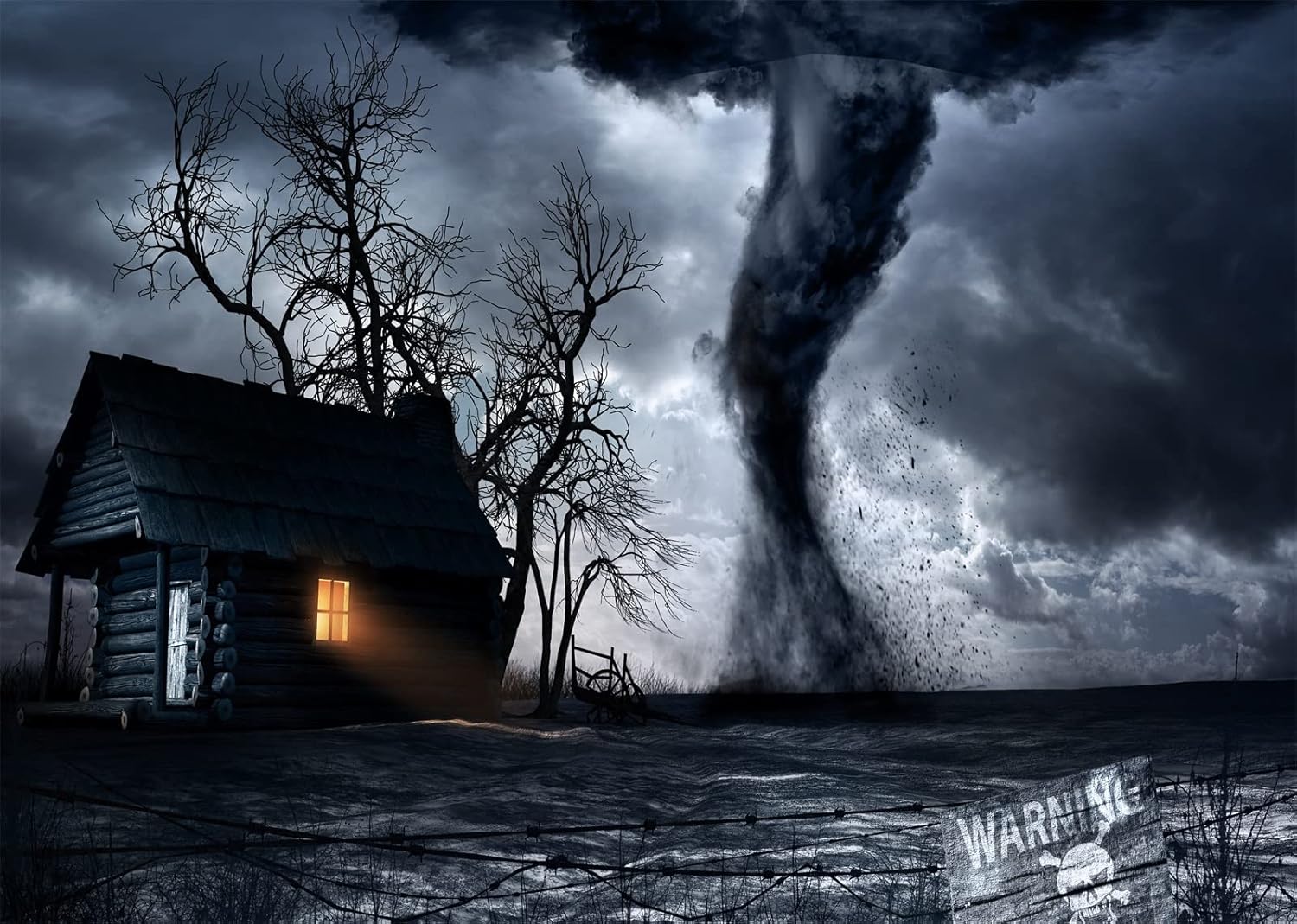 Amazon.com : BELECO 7x5ft Fabric Haunted House Tornado Backdrop for ...