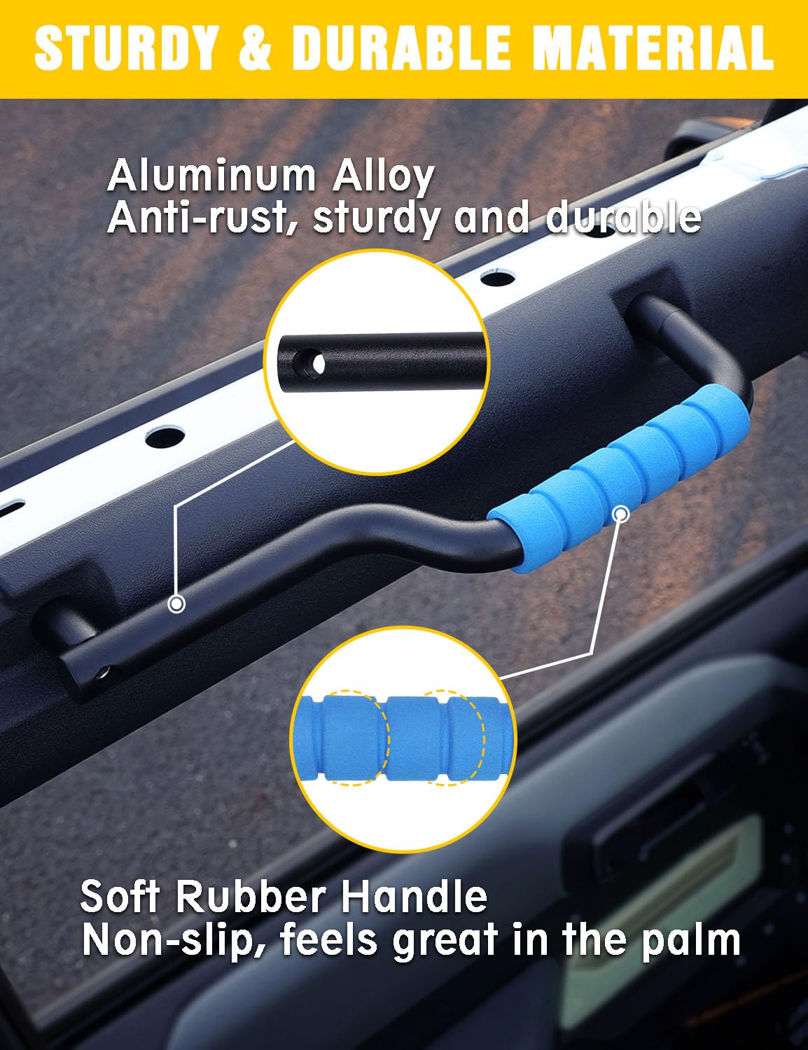 Snapklik.com : JROAD Bronco Front Roll Bar Grab Handles Compatible