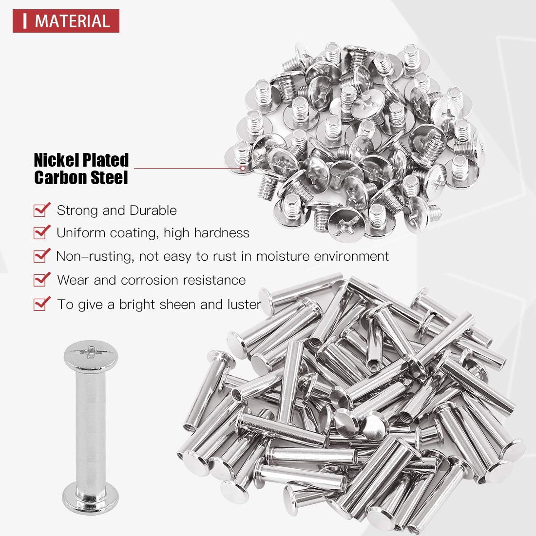 Snapklik.com : Hilitchi 50 Sets M5 X 25mm Phillips Chicago Screw Posts ...