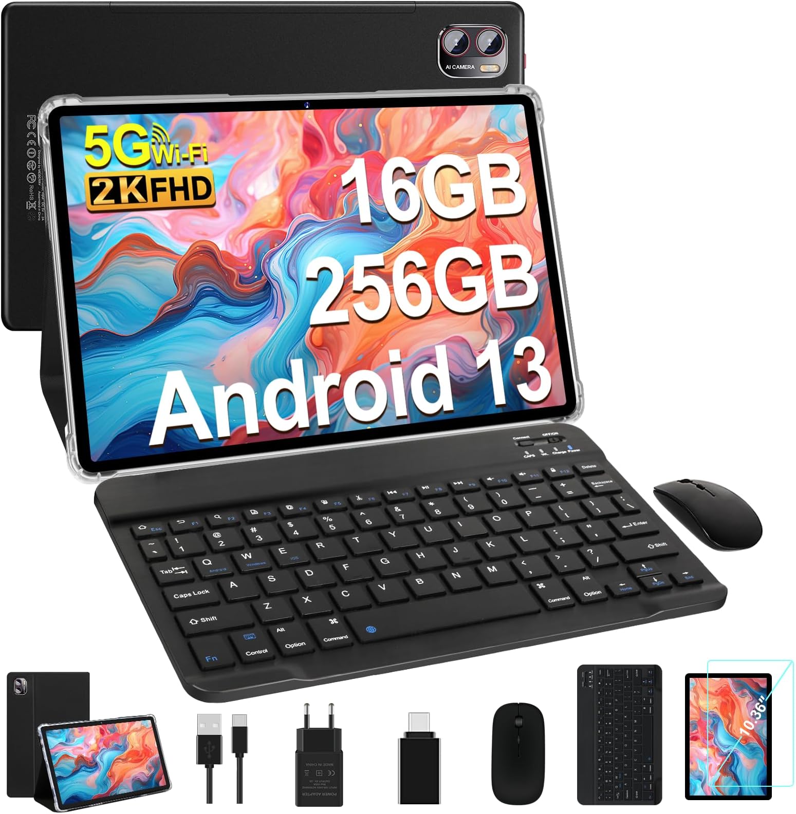 SEBBE Tablet 11 Zoll Android 13 Tablet 2K Bildschirm Tablet Octa-Core 2 ...