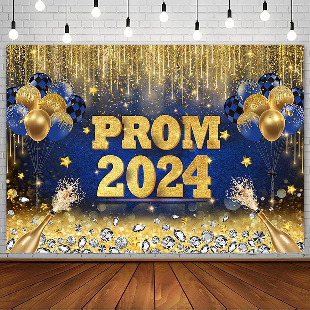 Amazon.com : AIBIIN 7x5ft Prom 2024 Congrats Grad Backdrop Royal Blue ...