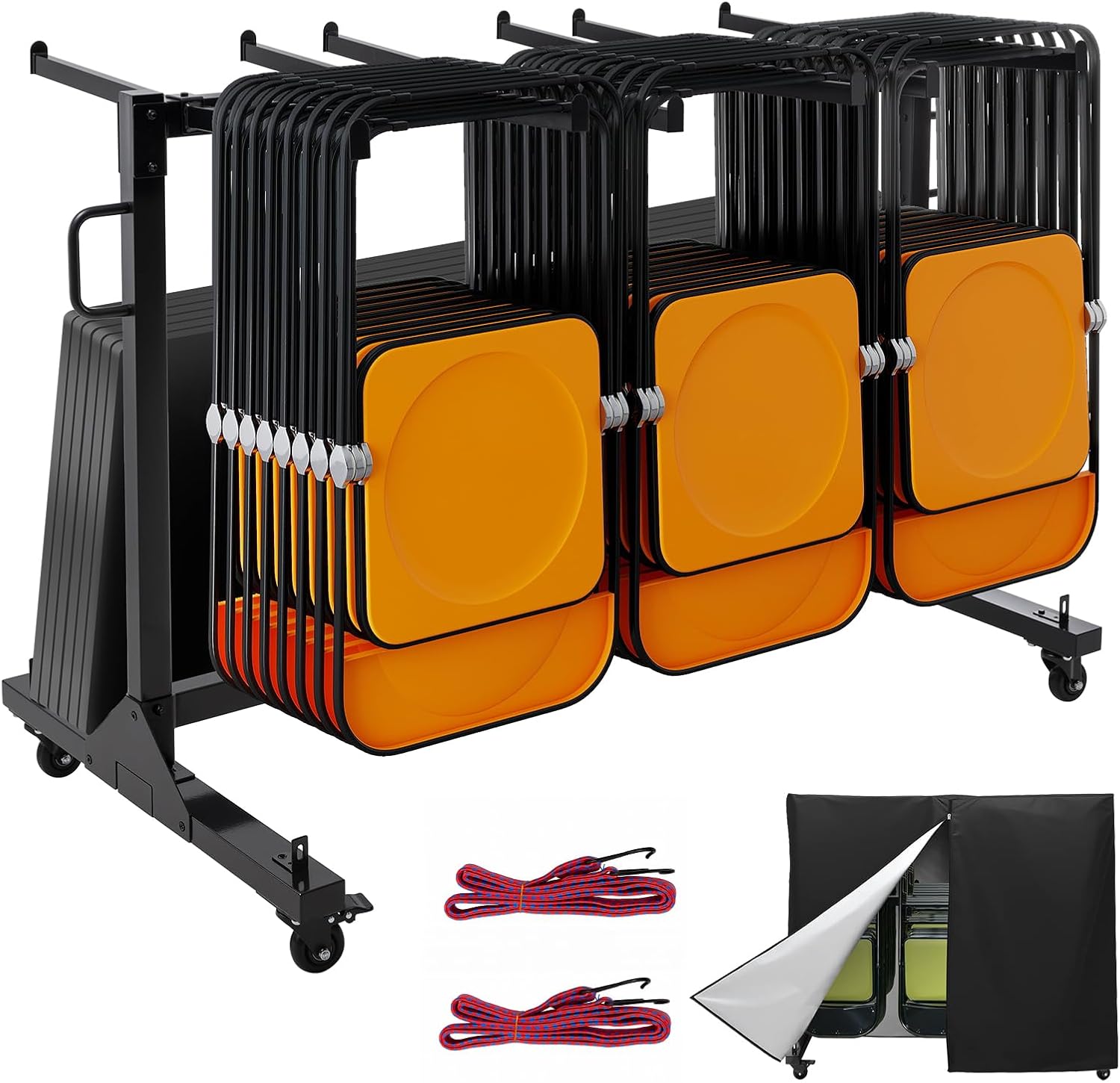 Amazon.com: LoJok Folding Chair Rack Cart, 400 LBS Capacity for 42 ...