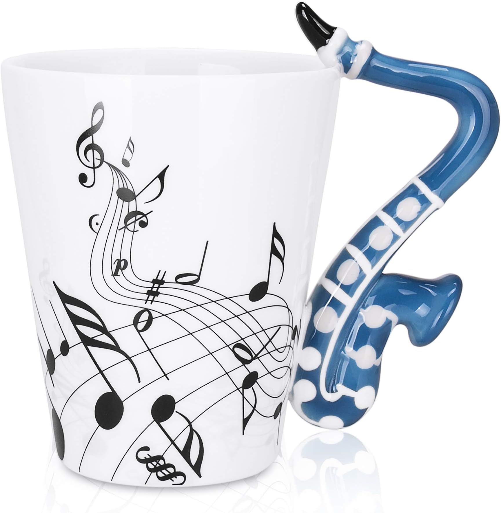 Amazon.com: LanHong - 13.5 oz Sax Mug Musical Notes Design Coffee Cup ...