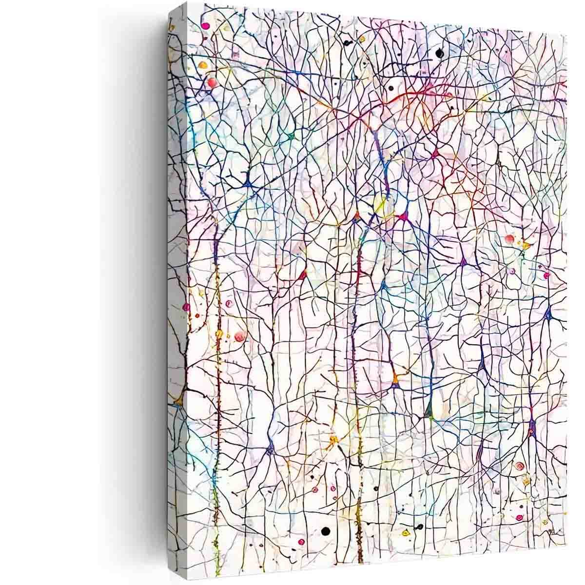 Amazon.com: Canvas Wall Art Bedroom,Neuron Network Watercolor Print ...