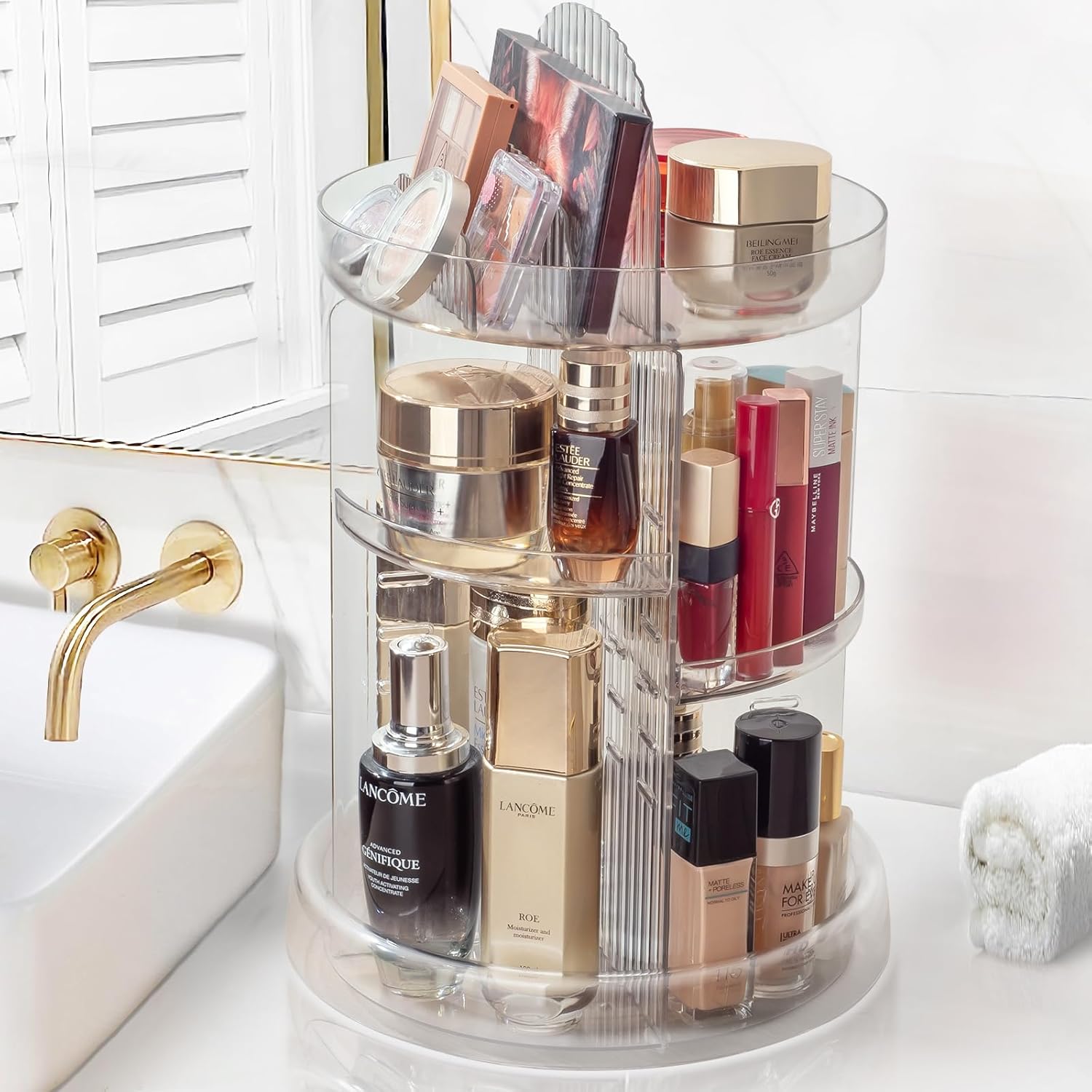 Amazon.com: Kordory 360 Rotating Makeup Organizer DIY Adjustable ...