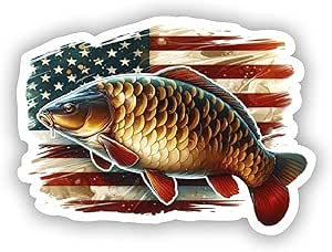 Amazon.com - Stunning Golden Carp Decal – USA Flag Abstract Art ...