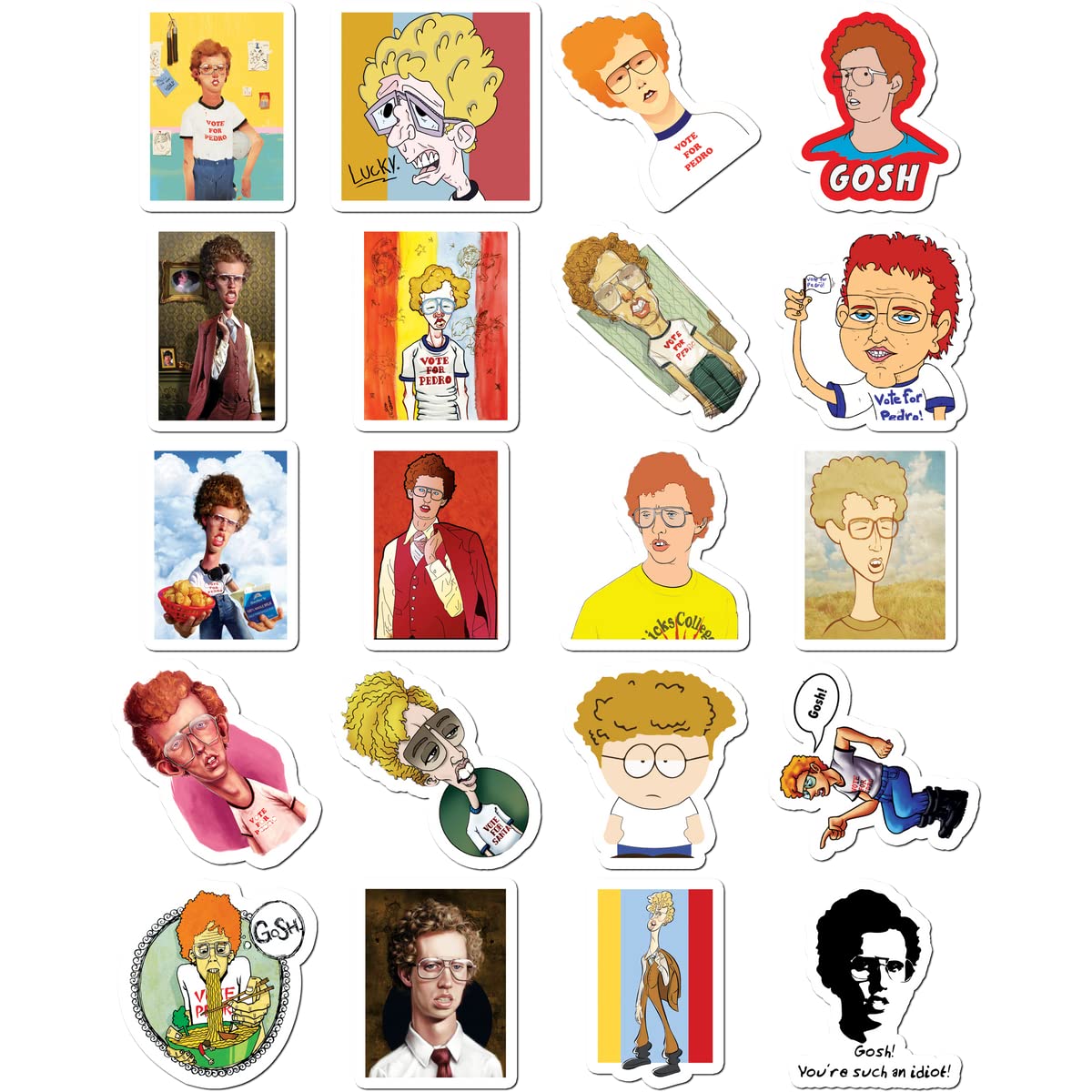 Amazon.com: 20 Pcs Stickers Pack Napoleon Aesthetic Dynamite Waterproof ...